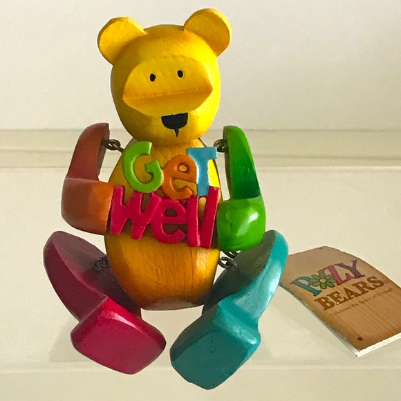 Accents | Carson Home Pozy Celebration Bears Wood Carved Get Well Soon ...